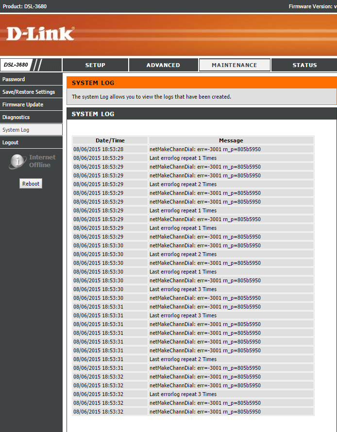 Problem D-Link DSL-3680 - zrywa połączenie, gubi pakiety