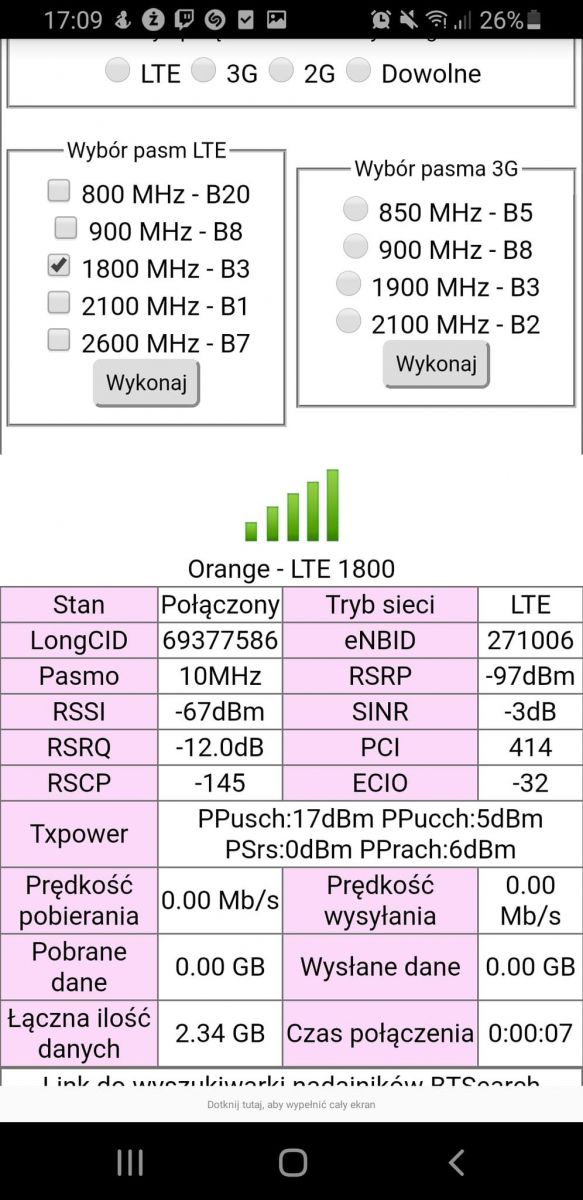 Dobór routera B535 i anteny zewnętrznej dla LTE Orange w Gulczewku