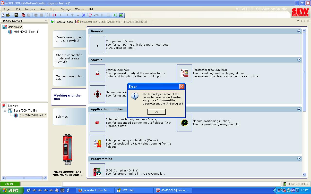 SEW EURODRIVE MDX61B - Jak zbudować konwerter USB11A do komunikacji?