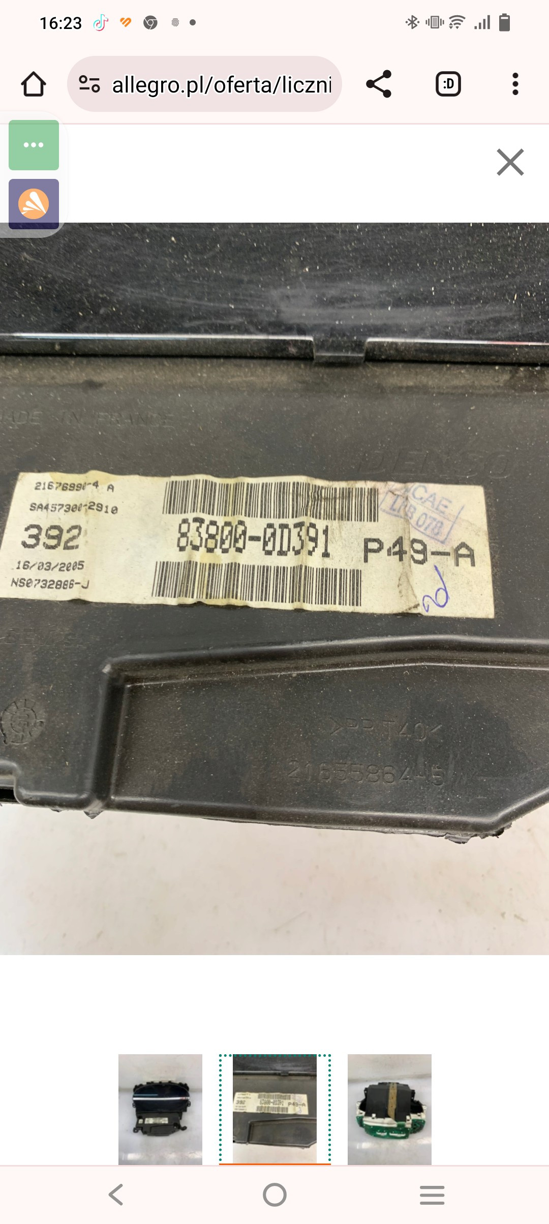 Licznik Toyota Yaris 2004, nr 83800-0D391 P 49-A - Gdzie Kupić?