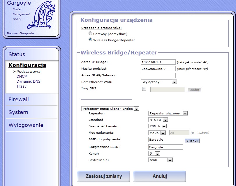 Jak skonfigurować router z Gargoyle w trybie Bridge po przywróceniu ...
