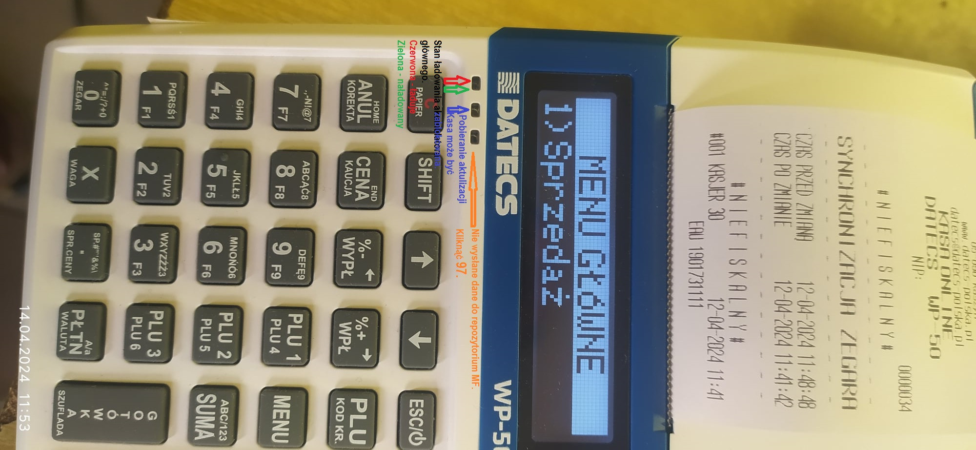 Datecs WP-50 GPRS - czy można samodzielnie sprawdzić i doładować kartę ...