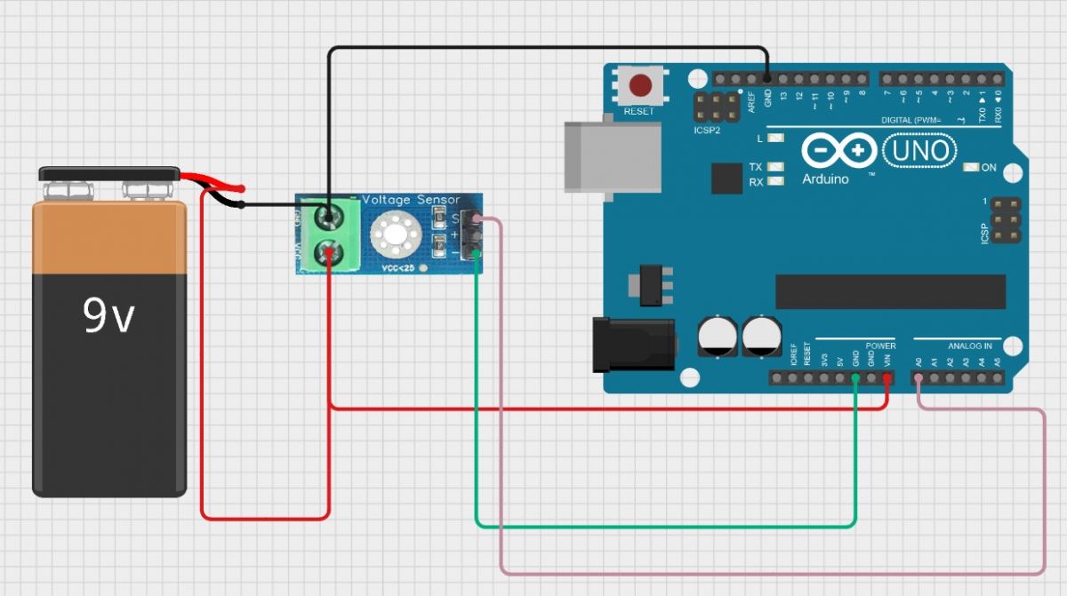 Arduino jak podłączyć czujnik poziomu napięcia baterii?