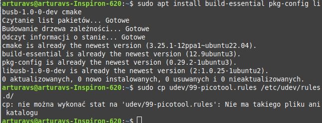 RP Pico nie wykrywany jako port w Arduino IDE na Linux Mint 21.2