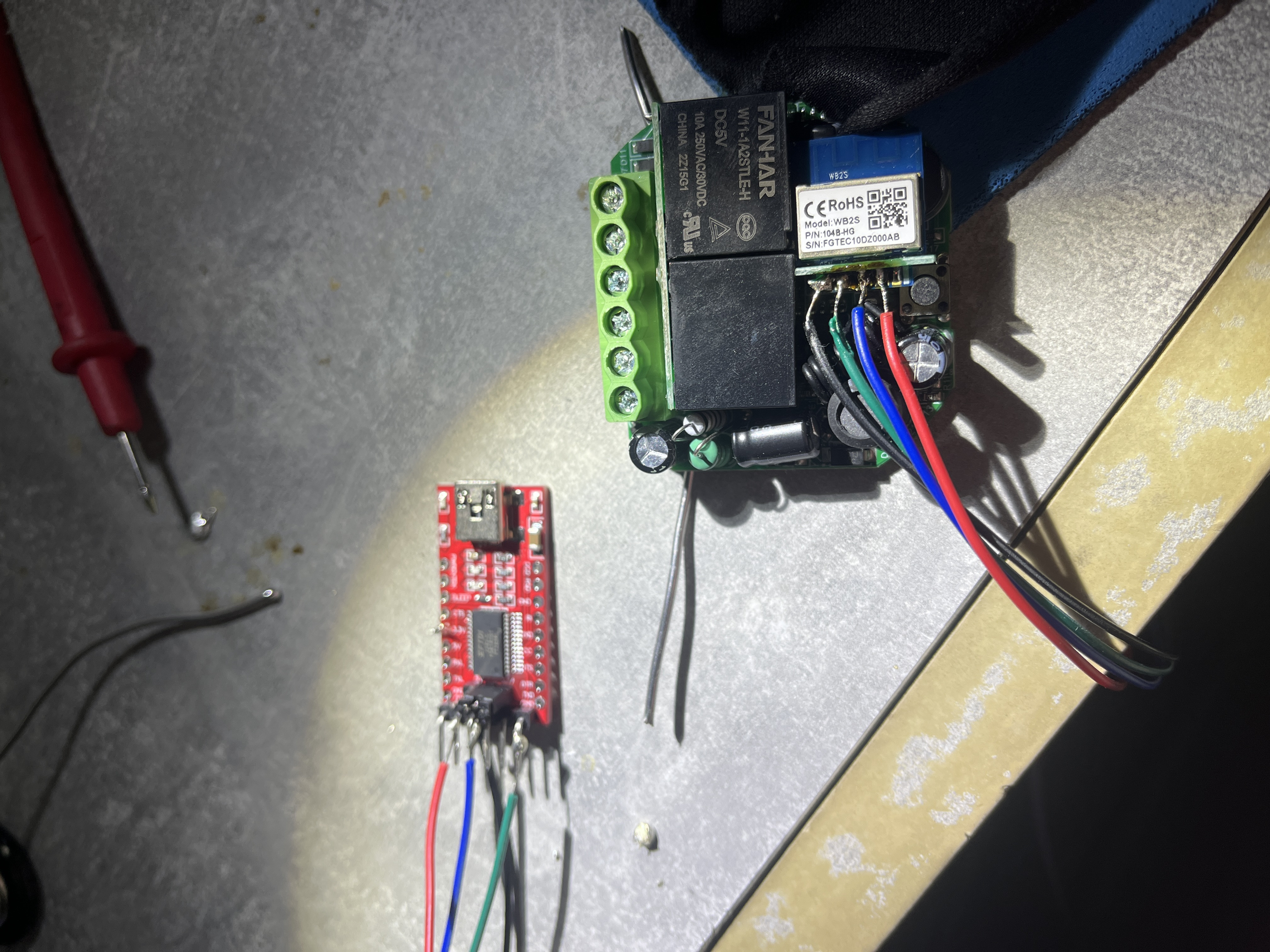 Wiring MOES MS-104B s WB2S to TTL FT232RL for OpenBK7231T Flashing
