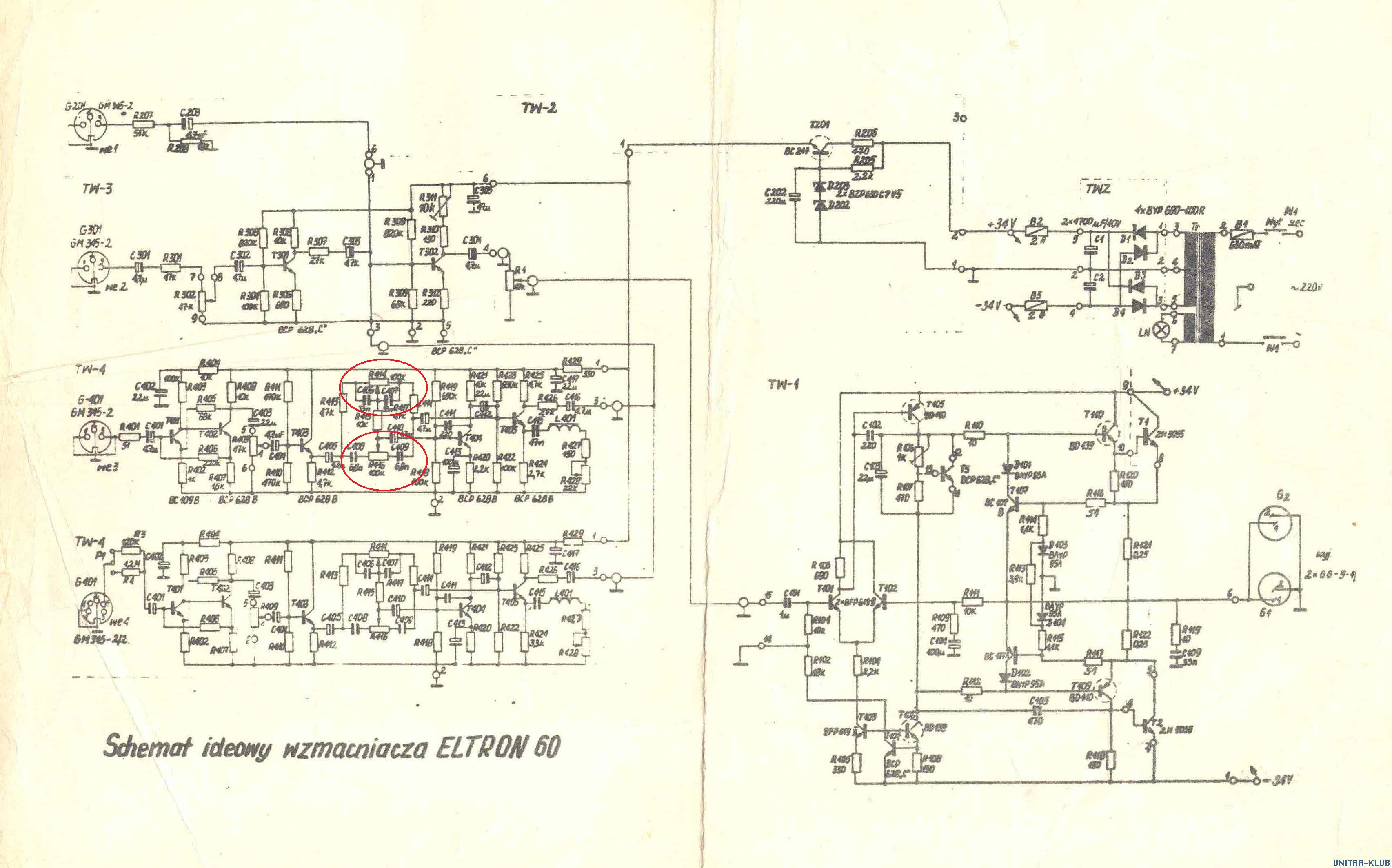 Eltron 30 - Czy można zastąpić potencjometry 100kΩ modelami 47kΩ?