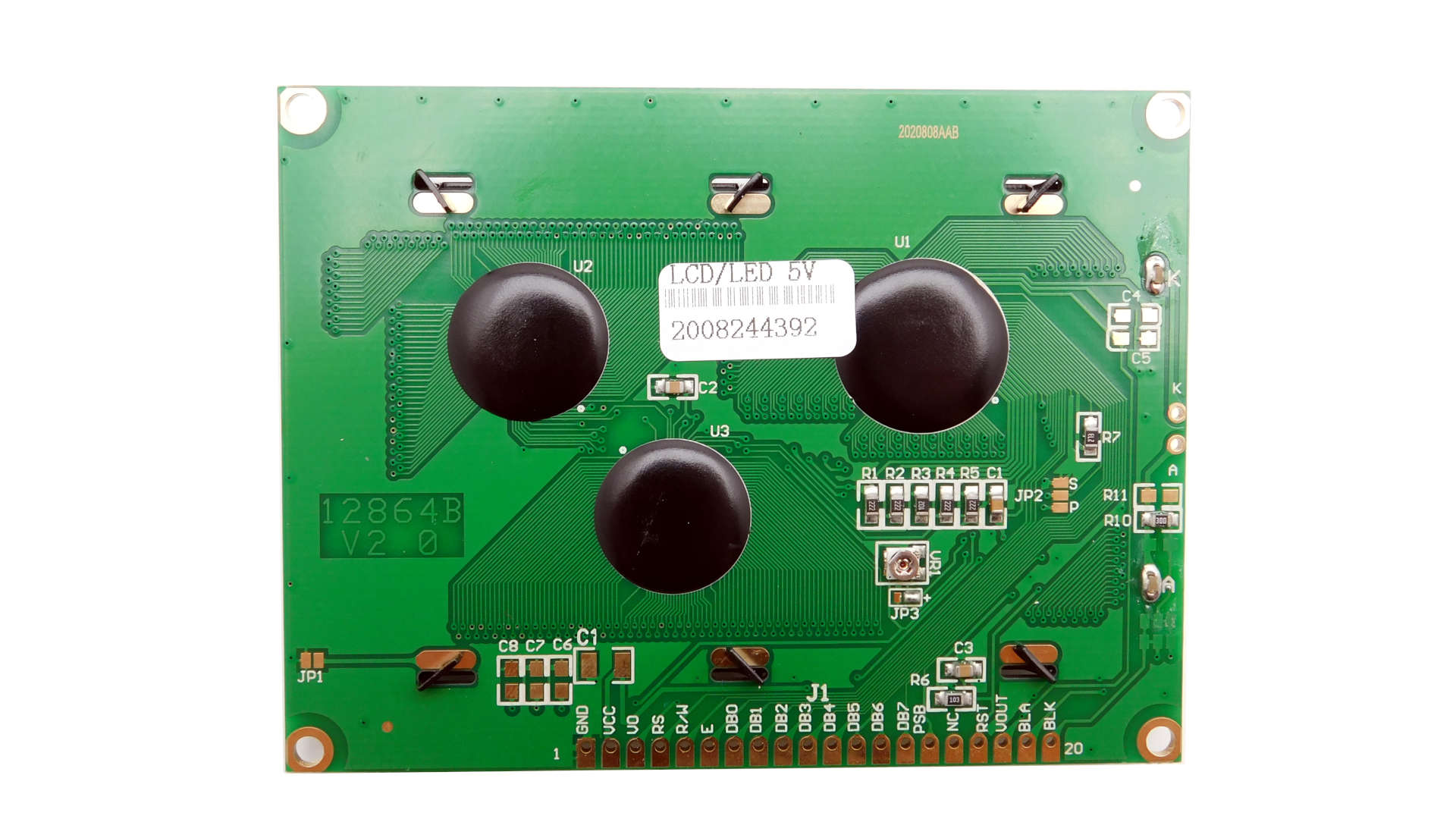 LCD 128x64 KS0108 obrócony o 90 stopni i zasilany 3.3V