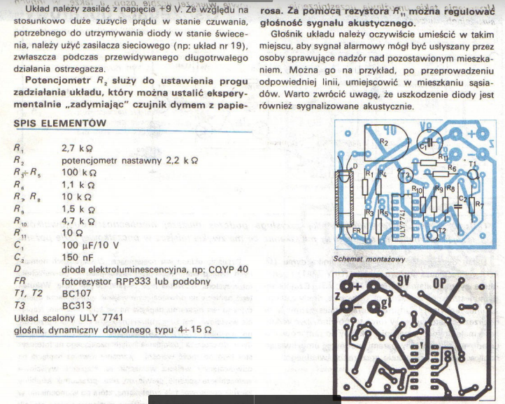 Jaki zamiennik dla układu ULY7741 w ostrzegaczu pożarowym?