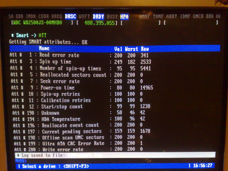 Jak ukryć uszkodzone sektory S IDNF na dysku WD2500JS-00MHB0?