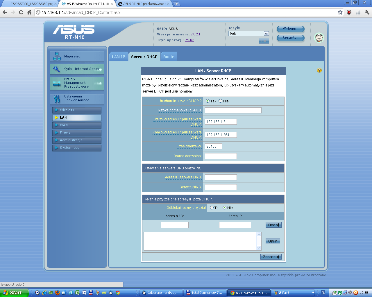 Jak przekierować porty na ASUS RT-N10 dla eMule? UPnP i ustawienia routera