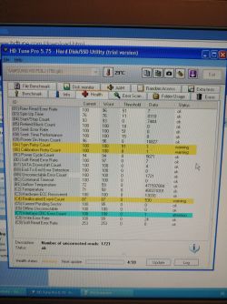 Samsung HD753LJ - bs 0x00000F4 przy ładowaniu Windows, diagnoza SMART
