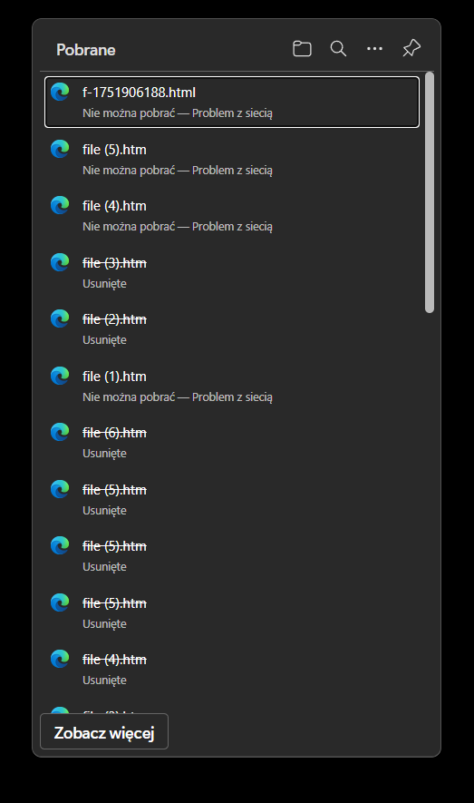 Microsoft Edge automatycznie pobiera pliki file.html z reklamą hosta – jak to zatrzymać?