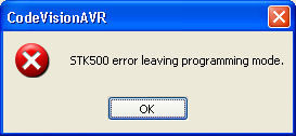 Codevision 2 eval. nie współpracuje z STK500 - problem z programowaniem flasha