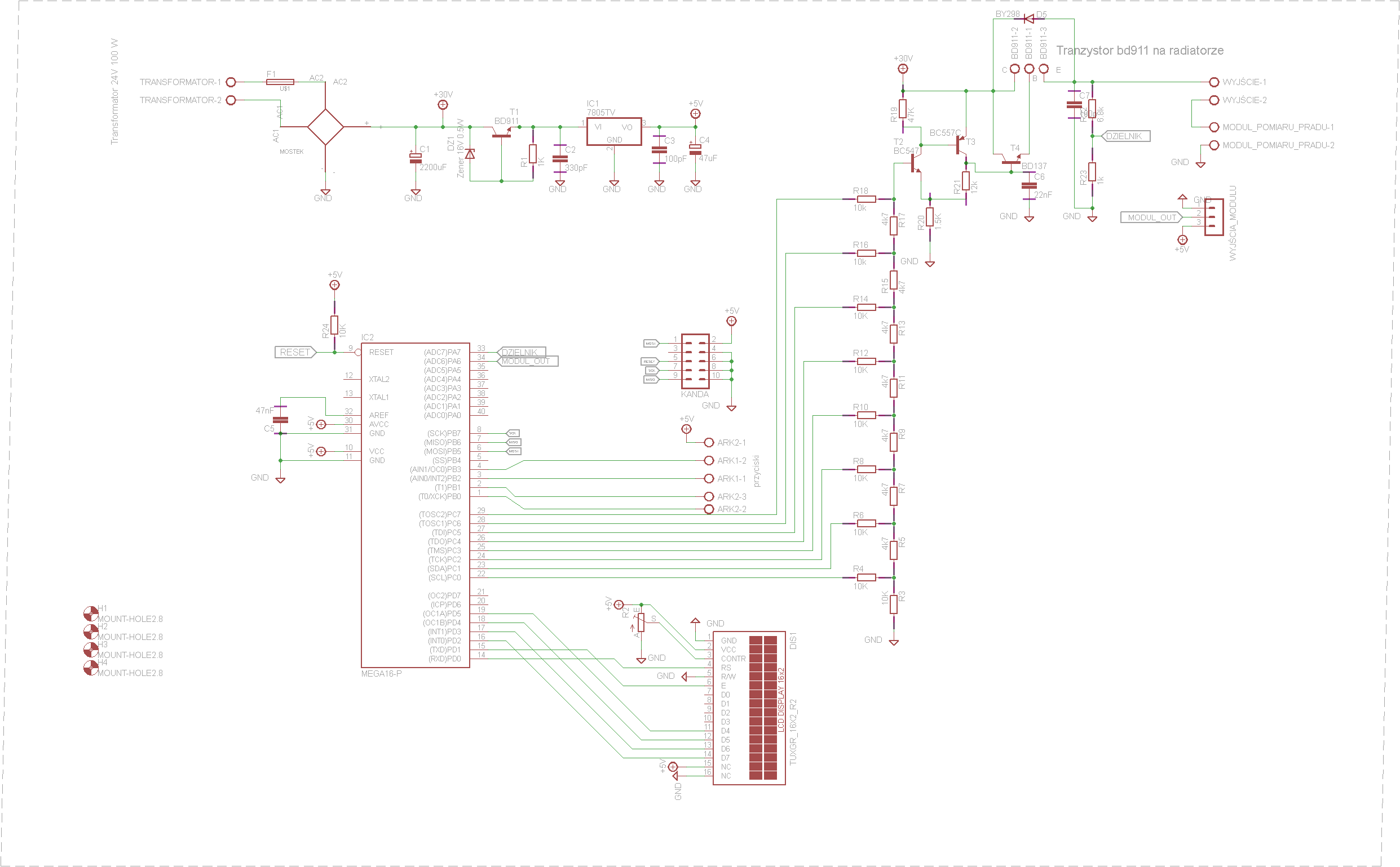 Program do obsługi zasilacza na atmega16 w Bascom - konfiguracja i kod