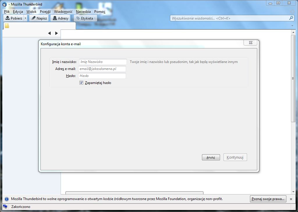 Jak odzyskać maile w Thunderbird po reinstalacji systemu Windows 7?