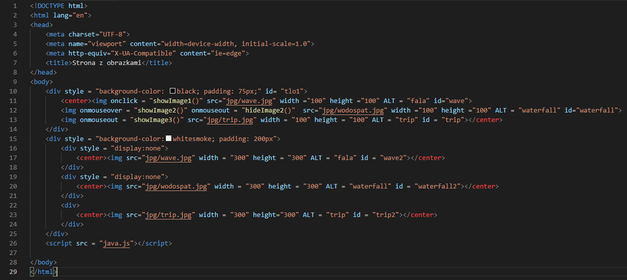 [Rozwiązano] [HTML] [JS] Onmouseclick, onmouseover, zastosowanie ...