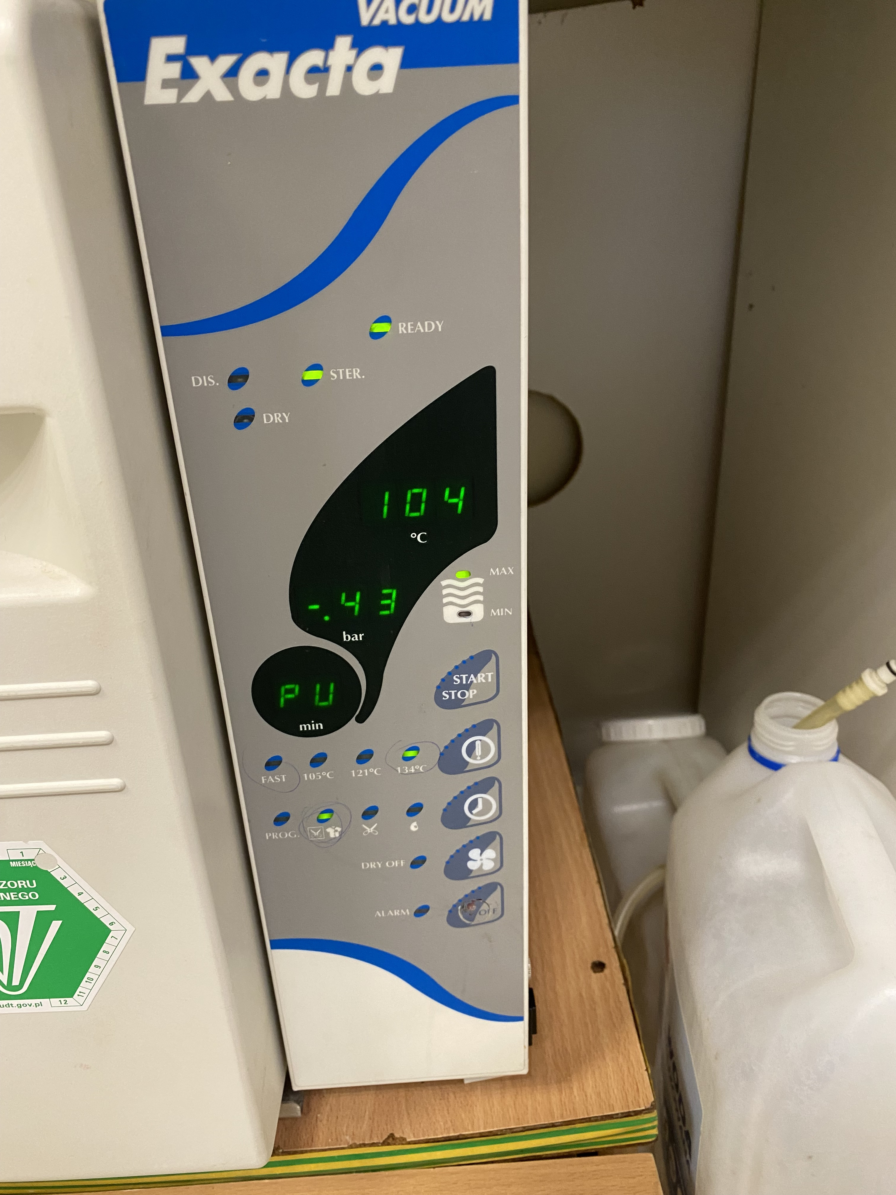 Autoklaw Mocom Extra - błąd PU i F5 po wymianie wody