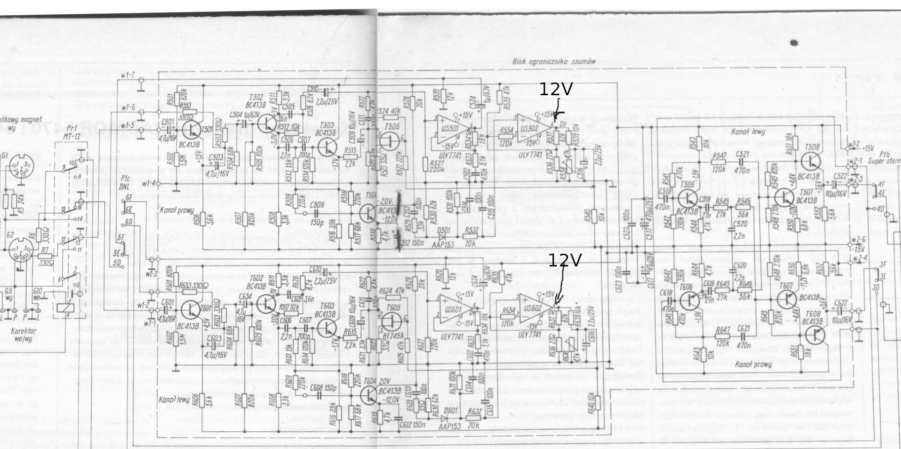 Korektor Radmor 5471 - trzaski przy wcisniętym DNL, złe napięcia