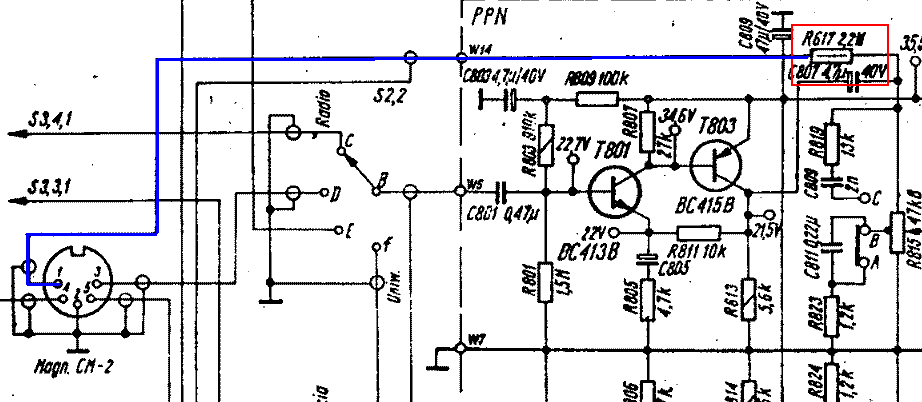 Radmor 5102 - cichy jeden kanał gdy nagrywam z tunera