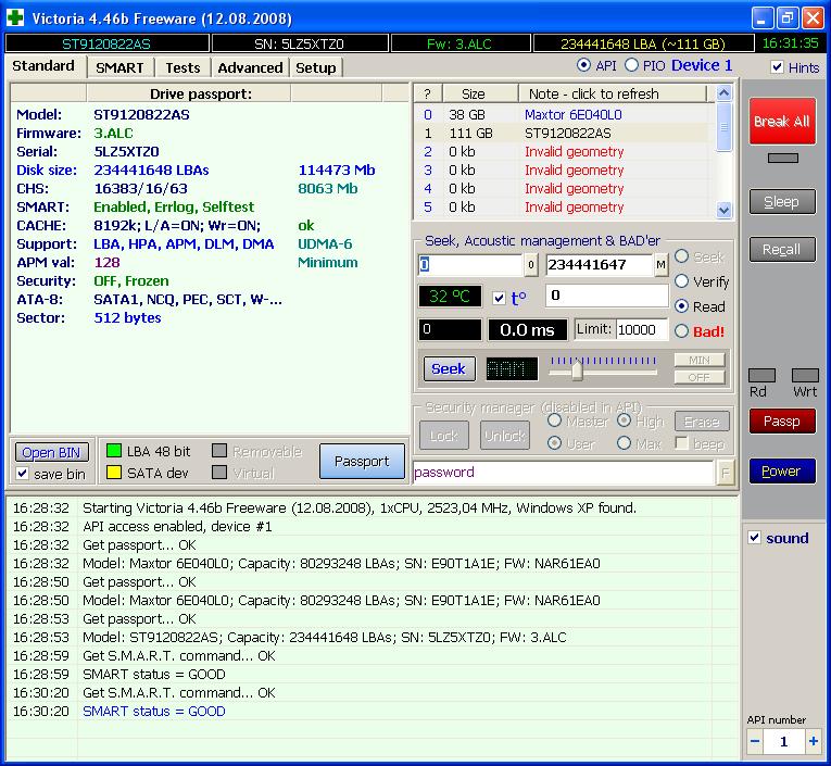 Pomocy - RAW na Seagate Momentus 5400.3 ST9120822AS