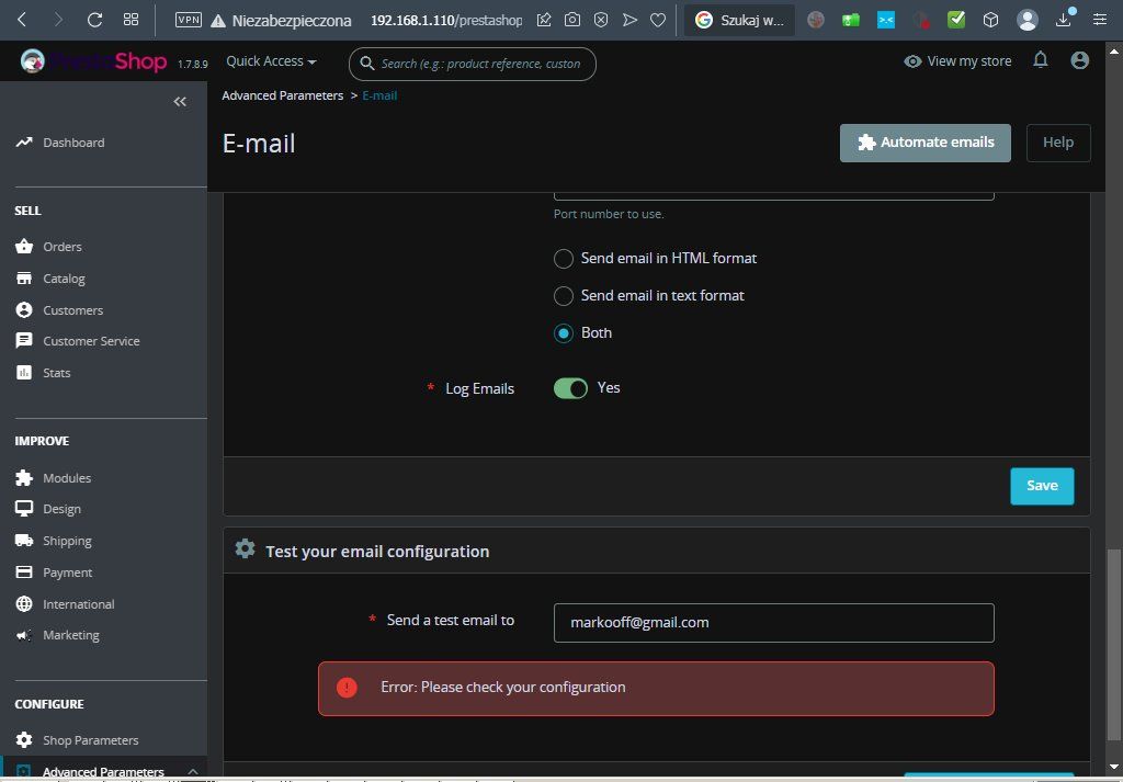 [PROBLEM] PrestaShop 1.7 - problem z konfiguracją kilku kont (SMTP)