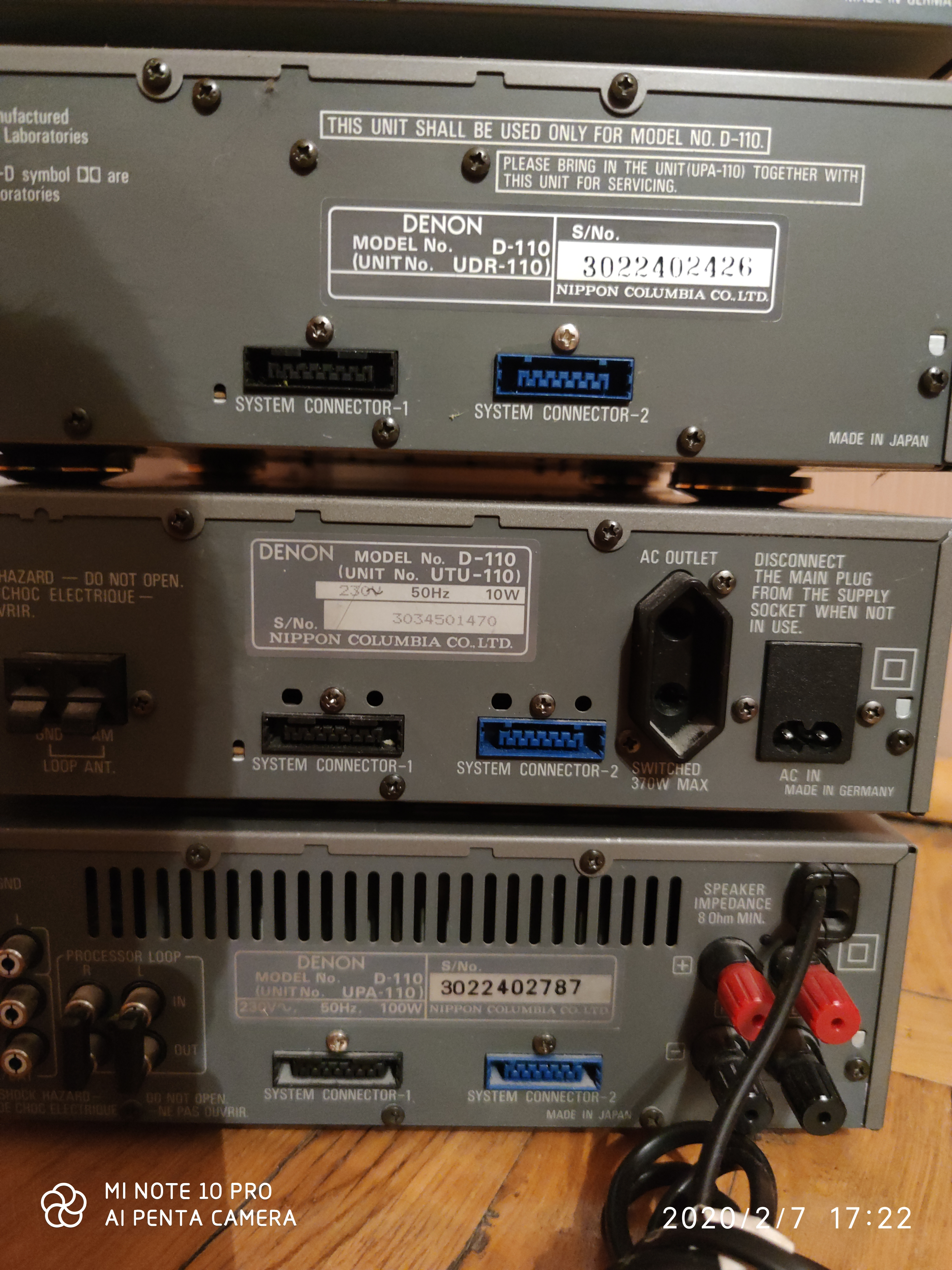 Denon model d110 - Szukam taśm połączeniowych do zestawu tych z tyłu do ...