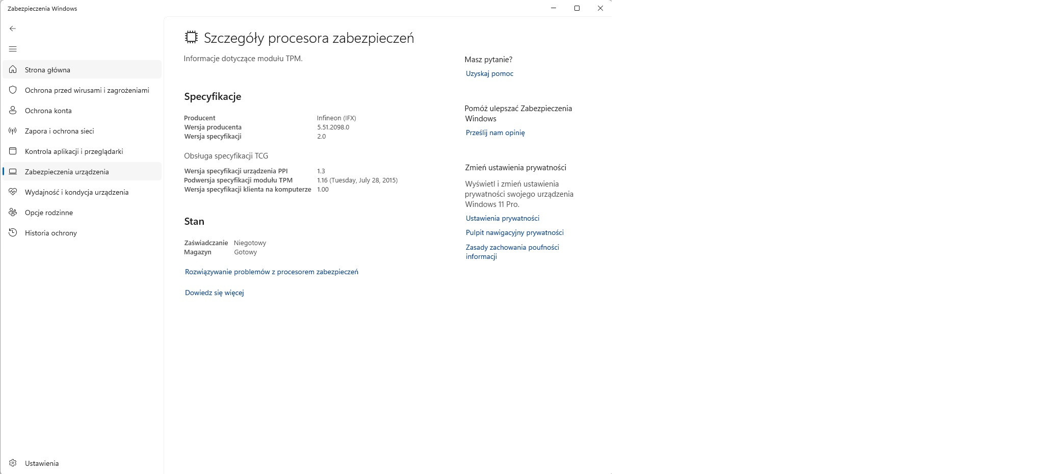 Brak zaświadczenia w module TPM IFX od Gigabyte - jak uzyskać certyfikat?