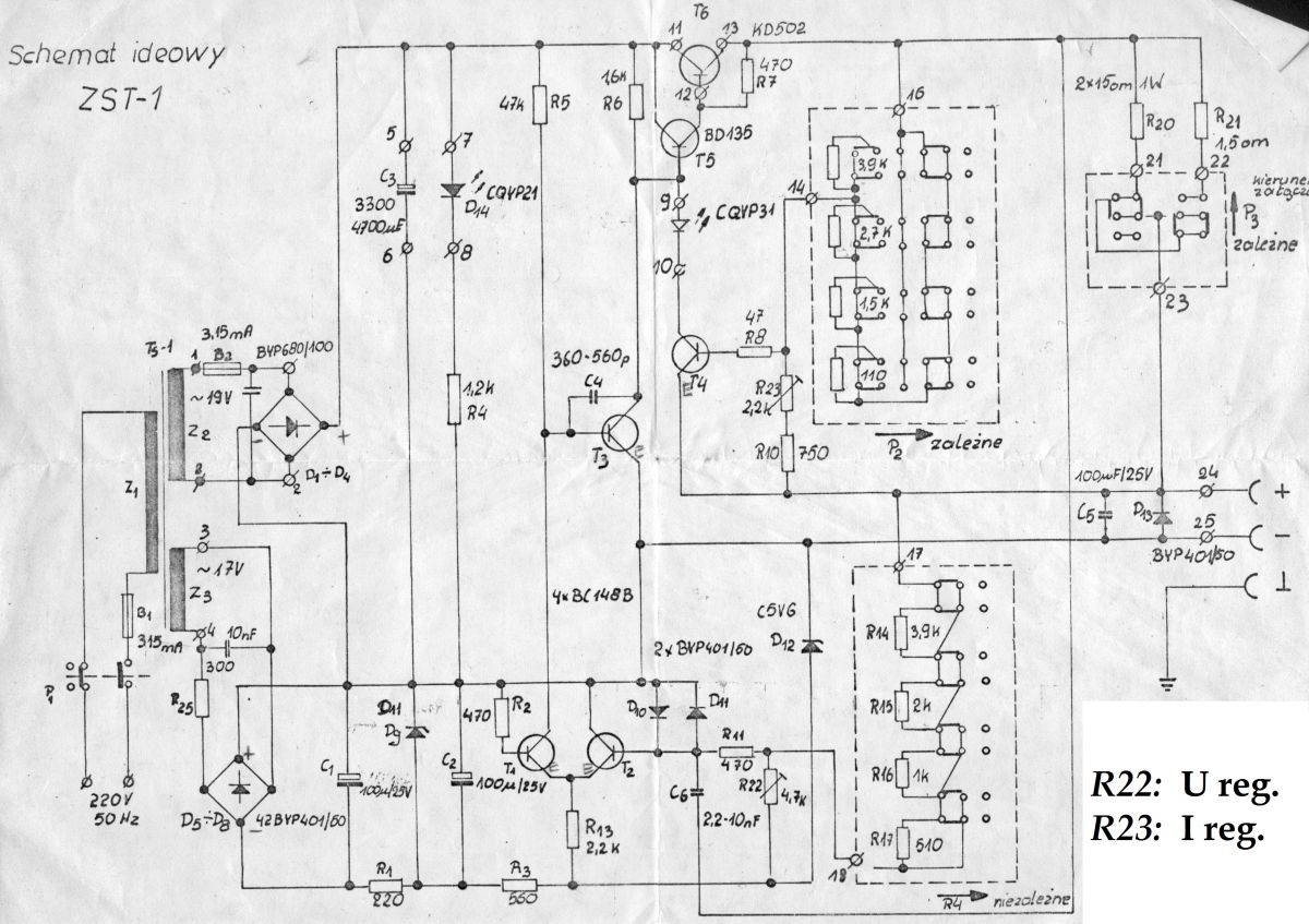Zasilacz stabilizowany ZST-1 z PRL - co to jest I, a co to jest U i mój ...