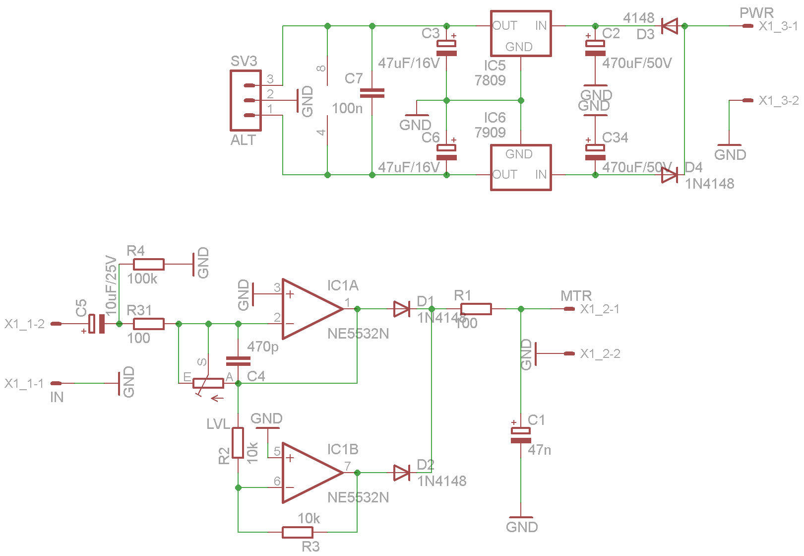 Schemat wskaźnika wychyłowego 1mA do preampa Gyraf G9 - poszukiwania