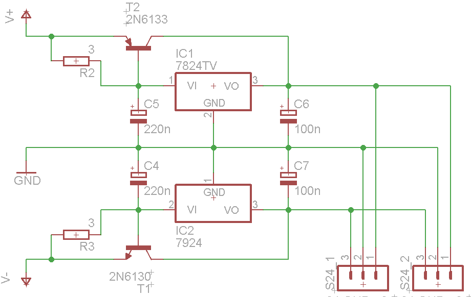 Jak zwiększyć obciążalność zasilania symetrycznego +-24V 3A?