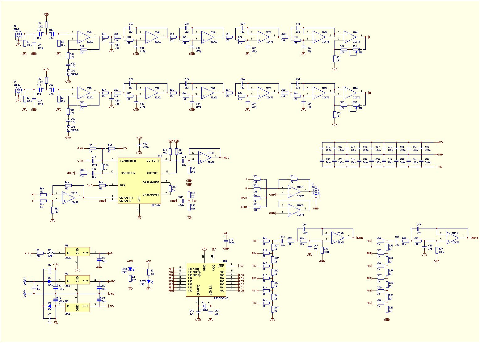 Koder Stereo MC1496 i Attiny2313 - cichy dźwięk i zniekształcenia na ...