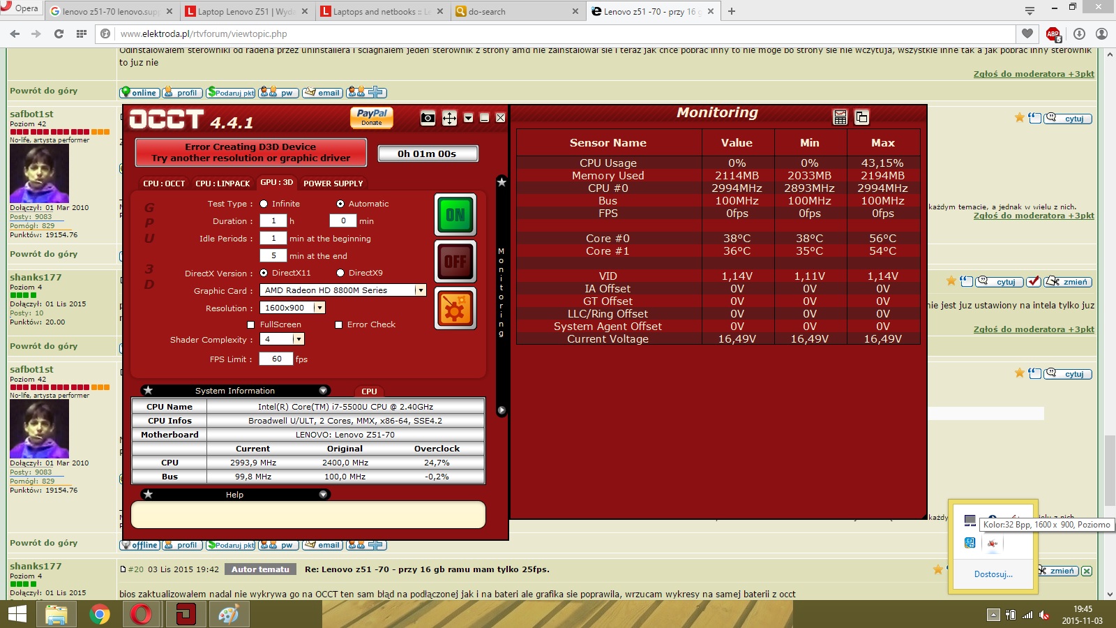 Lenovo z51-70, 16GB RAM, AMD R9 M375 - tylko 25 FPS w WOT na średnich ...