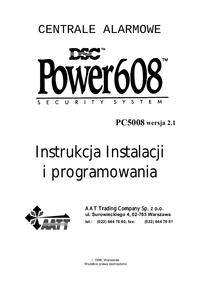 Centrale alarmowe i moduły rozszerzeń - spis instrukcji