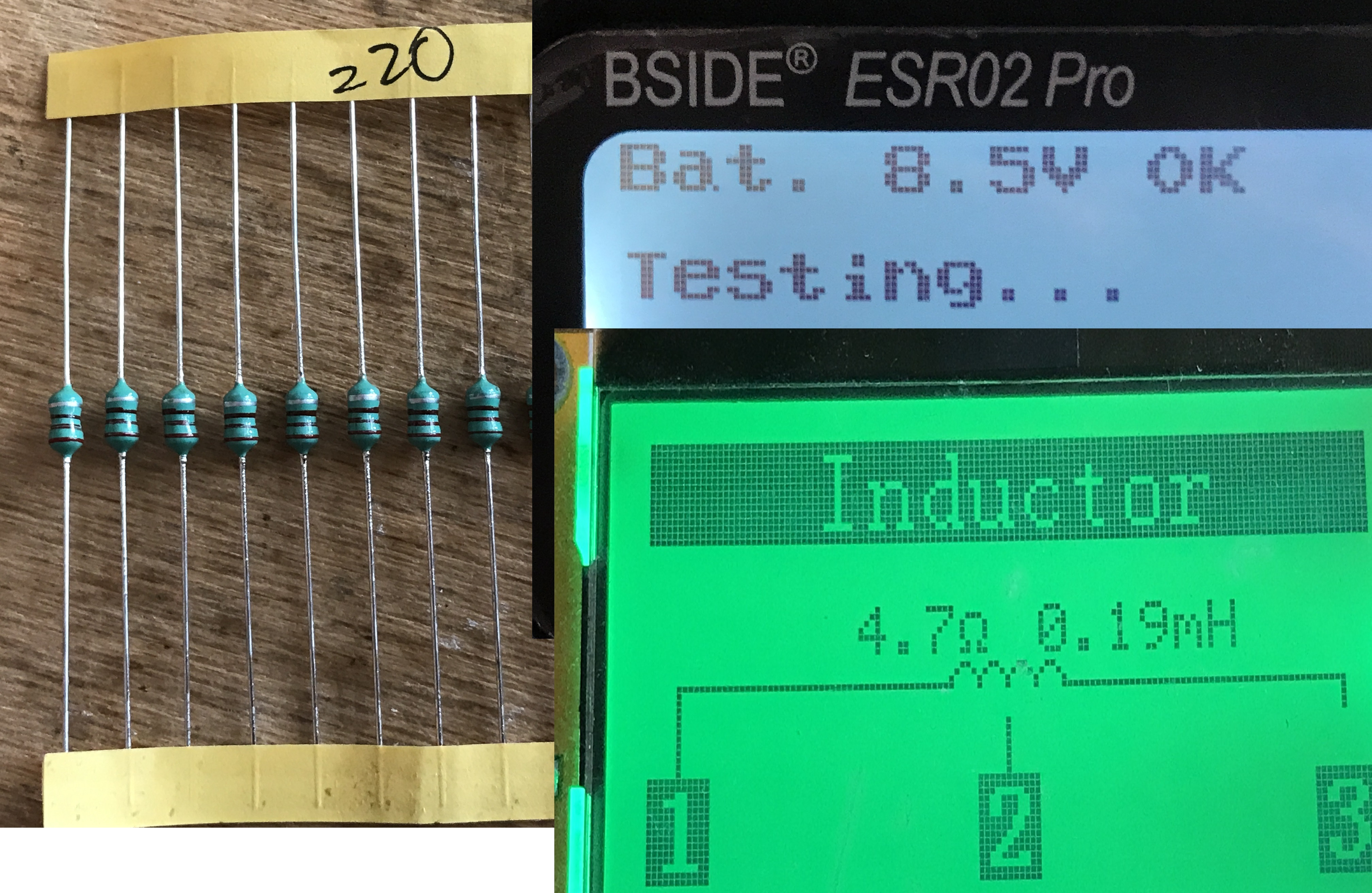 BSIDE ESR02 Pro tester, comparison of measurements with ESR70 and LCR-T4