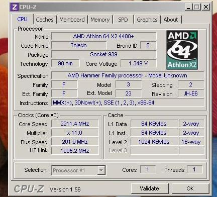 Dwa rdzenie a wykrywa tylko jeden AMD Athlon 64X2 4400