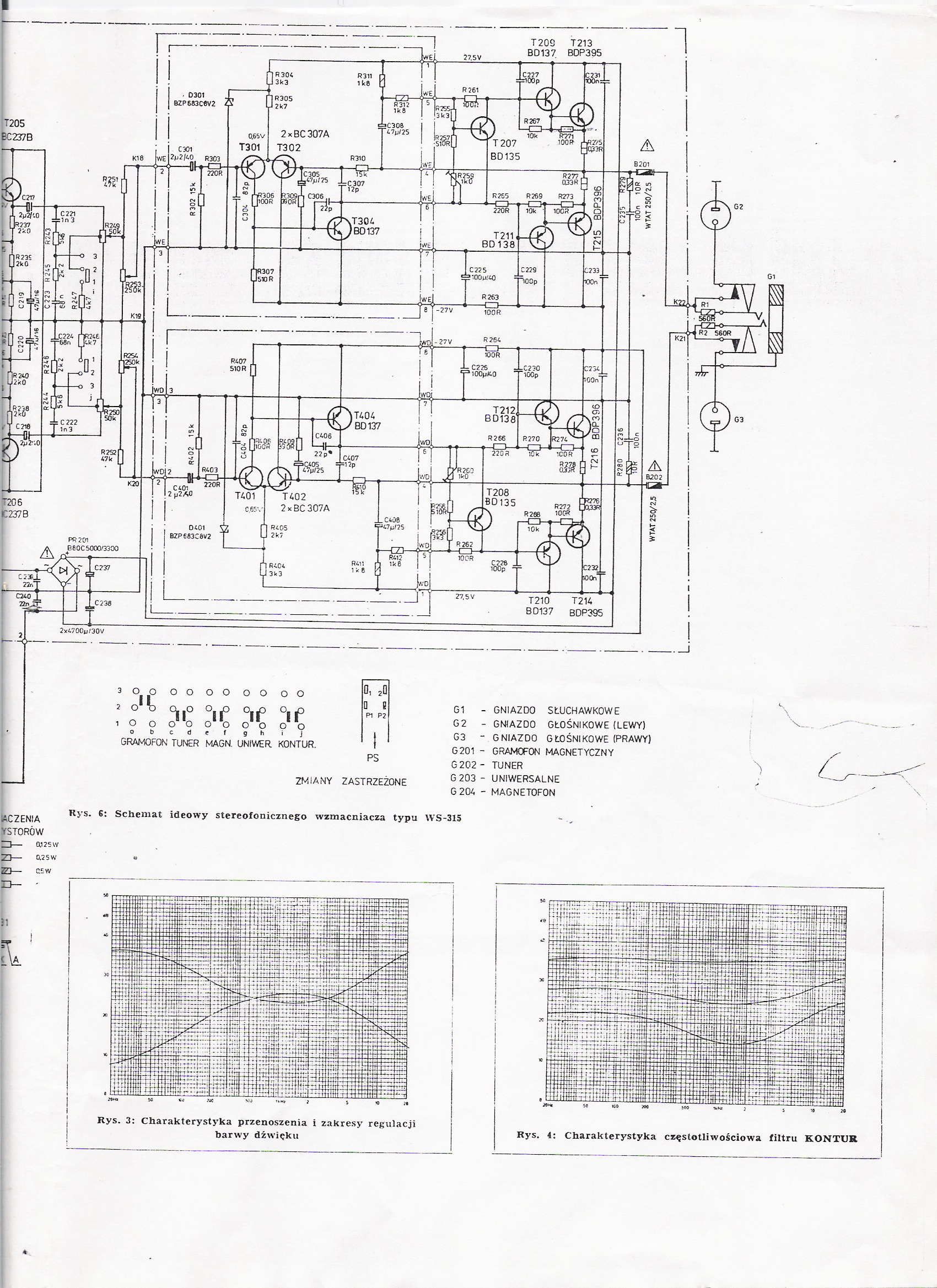Wzmacniacz Unitra WS-315 / uszkodzony stopień końcowy mocy