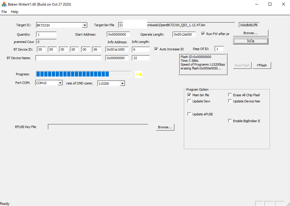 Nous Smart WiFi Bulb P3 RGBCW - CB2L + BP5758 - zmiana firmware