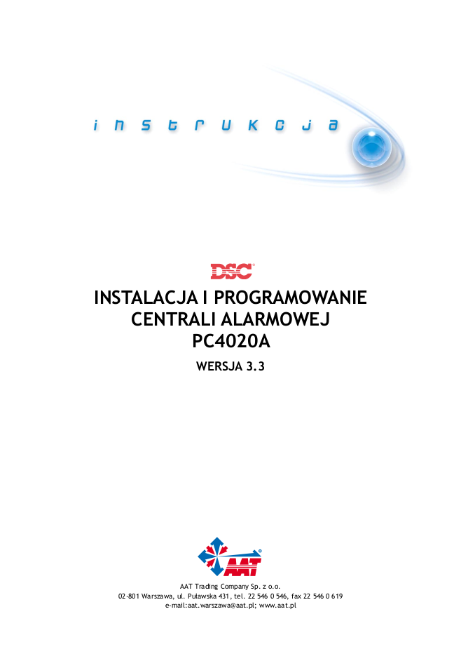 Centrale alarmowe i moduły rozszerzeń - spis instrukcji