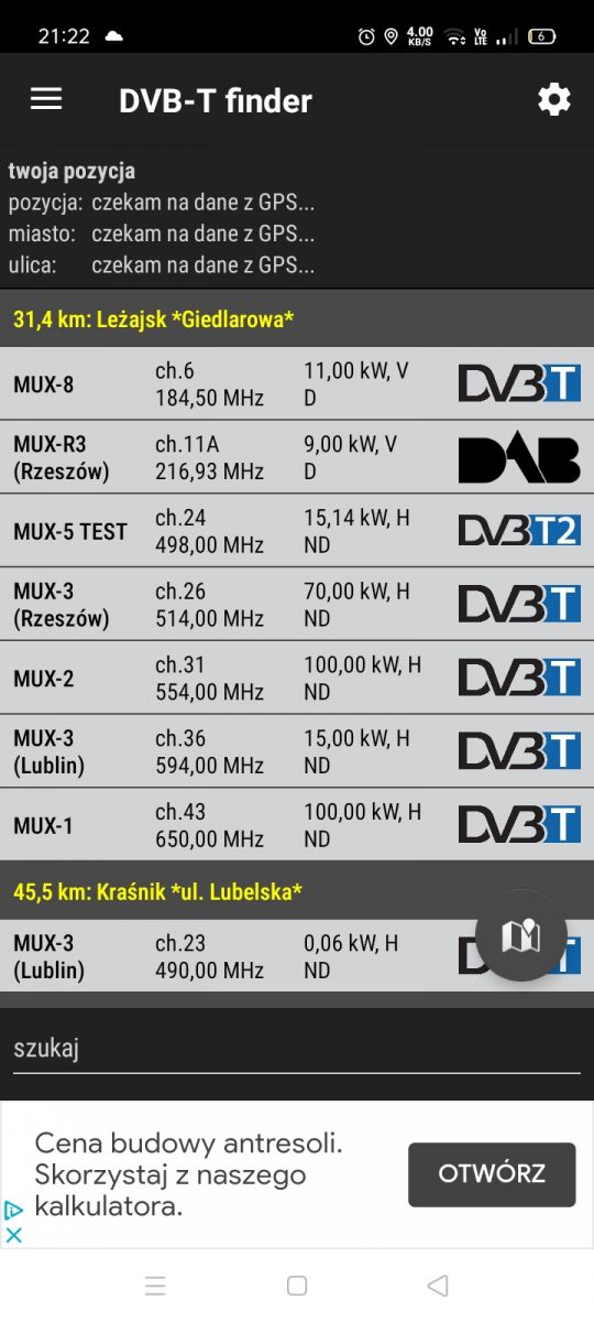 Instalacja TV: JVC, antena kierunkowa - brak odbioru, zepsute gniazdo, przerywanie MUX 2