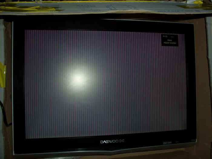 Daewoo 22 LCD - Uszkodzenie matrycy czy płyty głównej? Menu działa ...