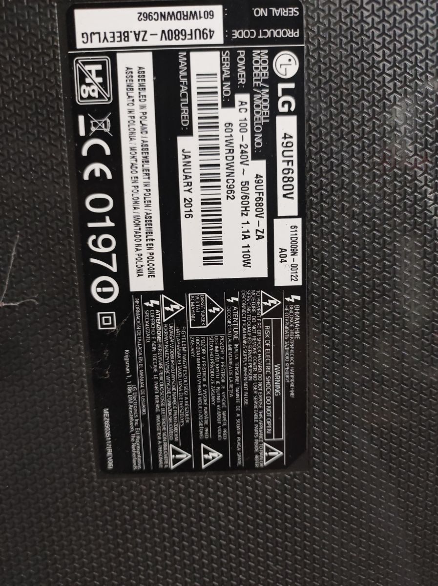 LG 49UF680V-ZA: Sieczka na ekranie przy odtwarzaniu treści wideo ...