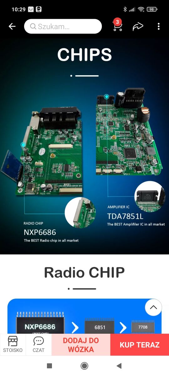 Hizpo chińskie radio Android -gdzie kupić moduł Philips NXP6686?