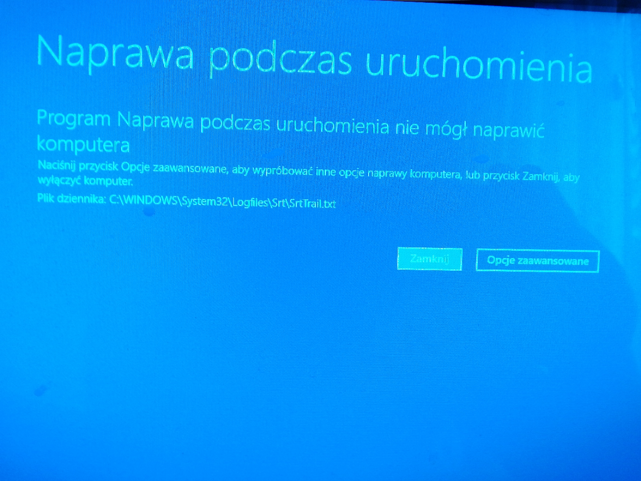 ACER ZC-700G - Windows 10 nie chce wejść w ekran logowania