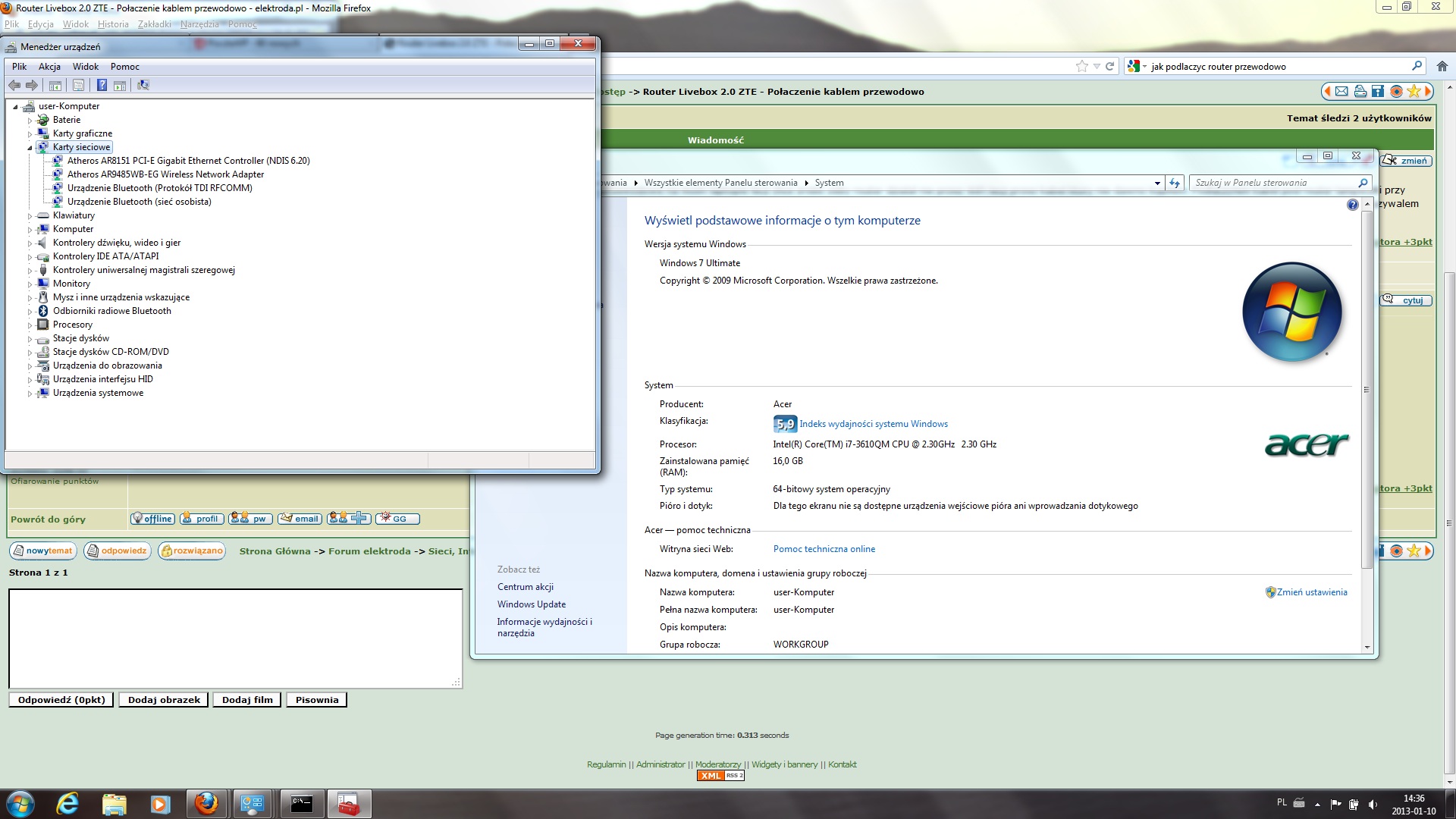 Router Livebox 2.0 ZTE - Połaczenie kablem przewodowo