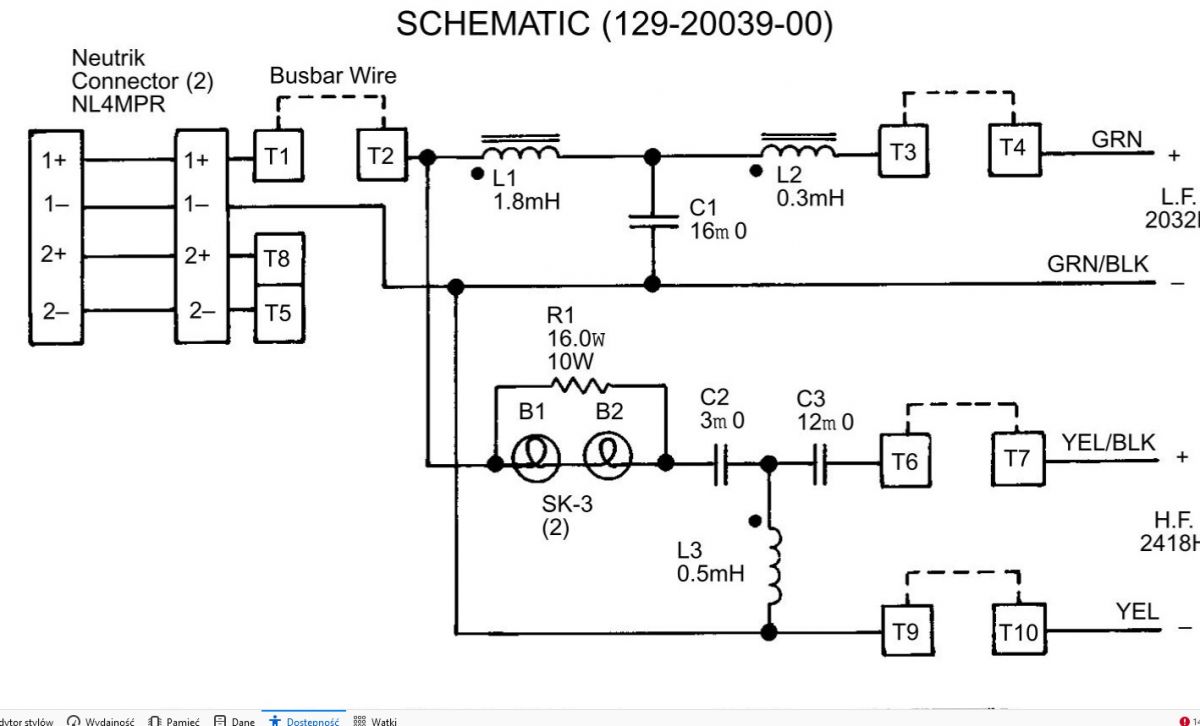 JBL MS 115 - Uszkodzone zwrotnice, identyfikacja elementów B1 i B2 w ...