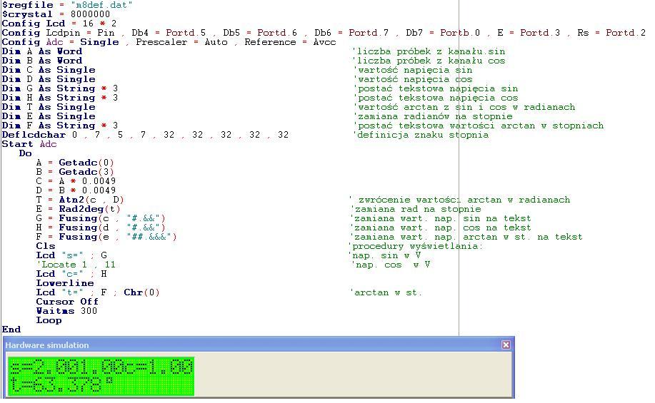 Jak poprawnie wyświetlić wartości na LCD w Bascom dla ATmega8?