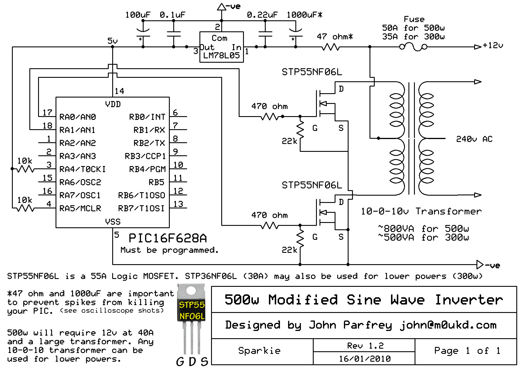 inveter circuit using PIC16F628 | Forum for Electronics