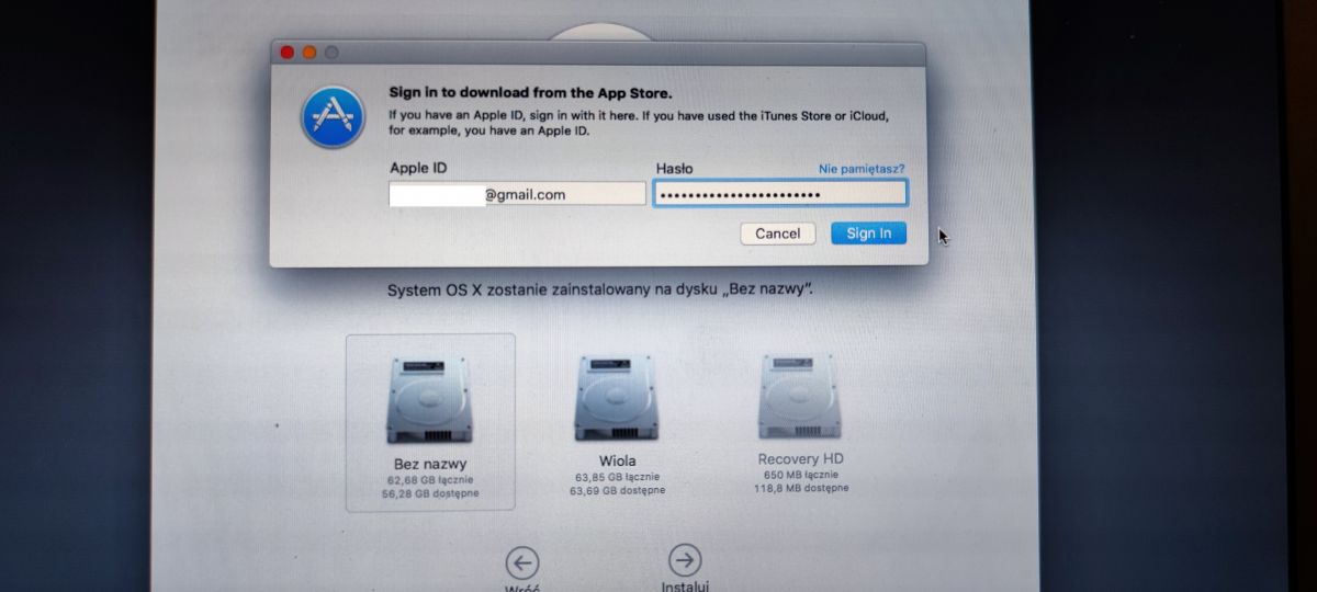 MacOS MacBook Air - Ponowna instalacja systemu, uaktualnienie