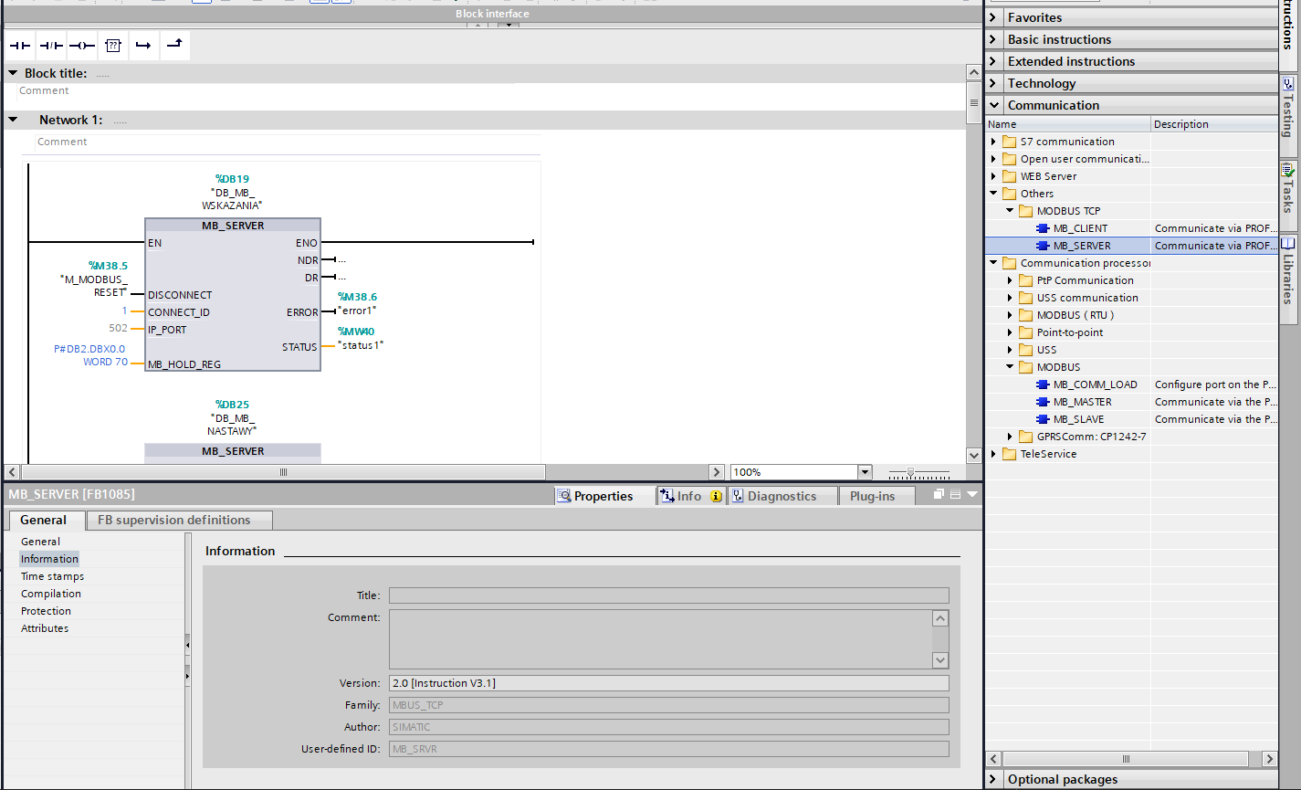 S7-1200, mb_server error 80C4 - Modbus TCP zawiesza się na PLC S7-1214 ...