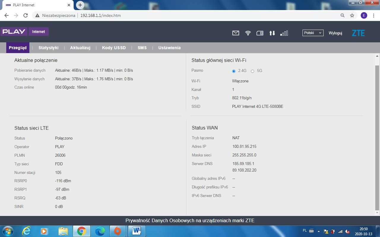 ZTE LTE wf830 Router Troubleshooting: Internet Hangs, Band Settings ...